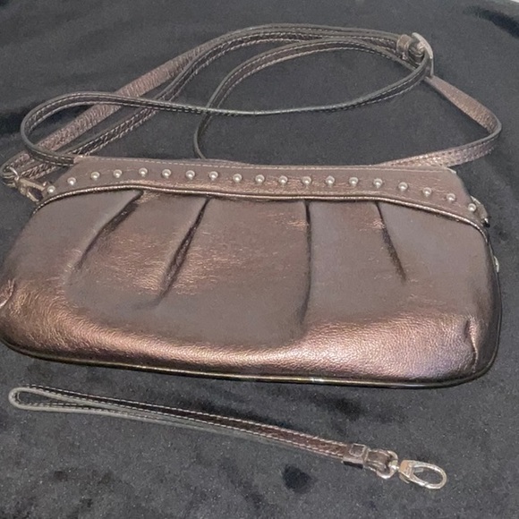 Brighton | Bags | Brighton Cooper Leather Purseclutch With Silver Studs ...